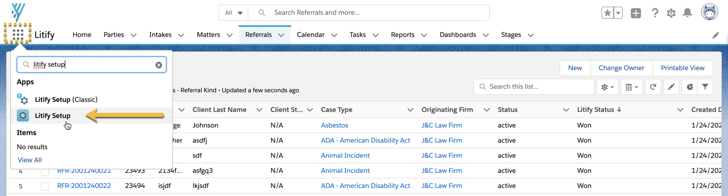 Sync Litify to Referrals Web App