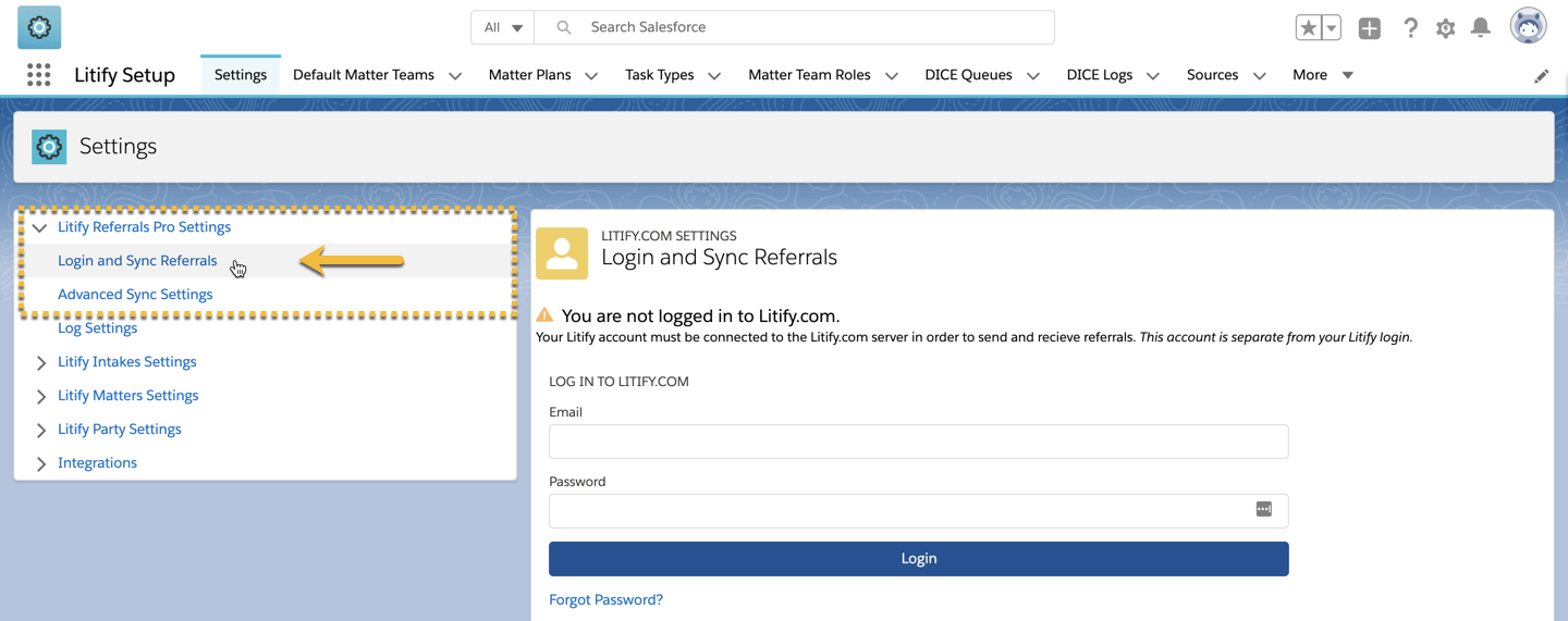 Sync Litify to Referrals Web App
